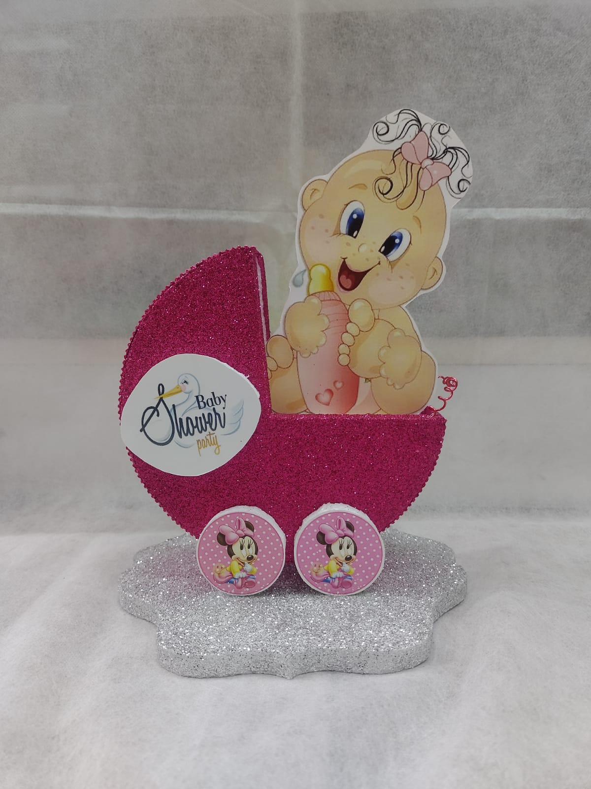Adorno De Torta Baby Shower Fucsia - Cotillón Chirimbolos