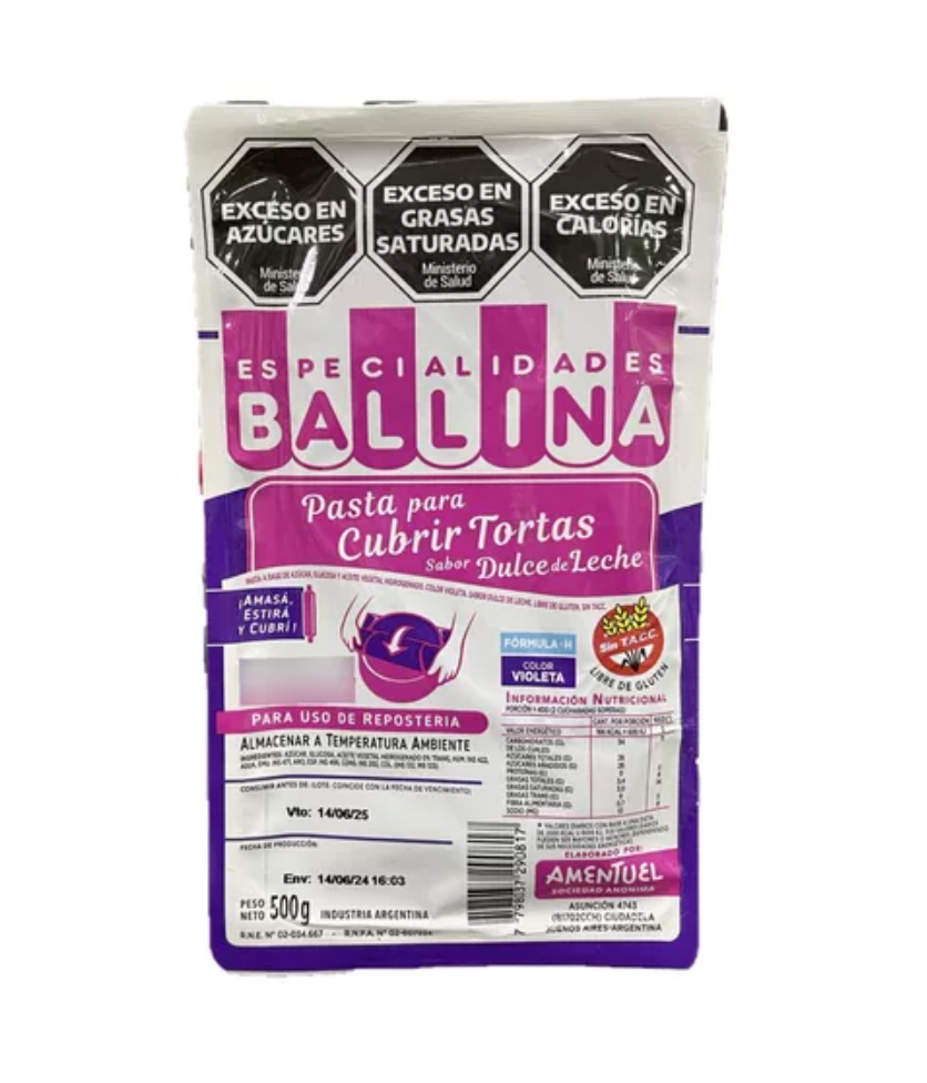 Pasta Ballina Color Violeta - 500 g - Cotillón Chirimbolos