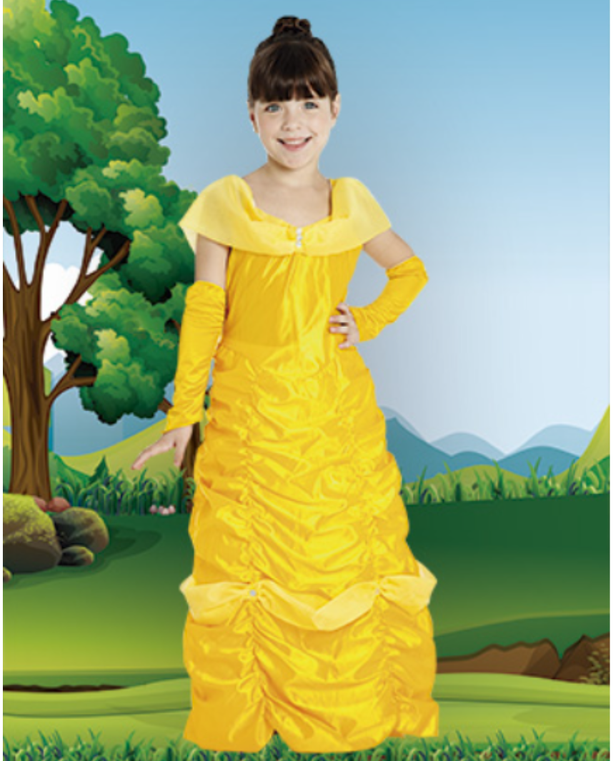 Disfraz Princesa Bella Amarilla Para Niña - Talle 1 - Cotillón Chirimbolos