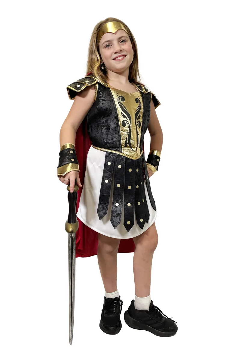 Disfraz Gladiadora Romana Niña. Halloween Chirimbolos | Talle S (5-6 ...