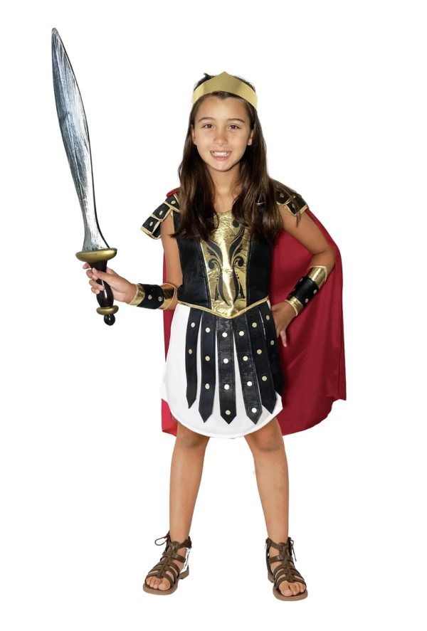 Disfraz Gladiadora Romana Niña. Halloween Chirimbolos | Talle S (5-6 ...